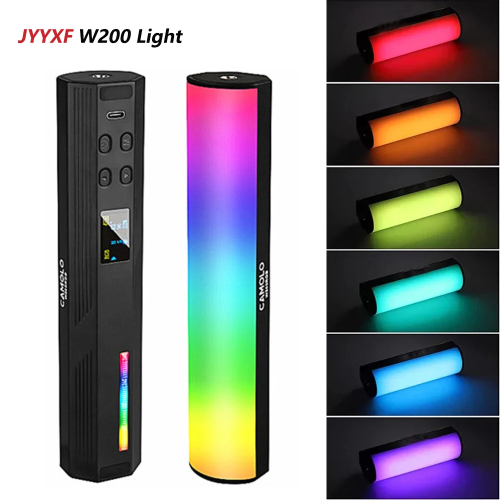 JYYXF-W200-Mini-RGB-Photography-Light-LED-Stick-Video-Light-2500K-9000K-Magnetic-Creative-Fill ...