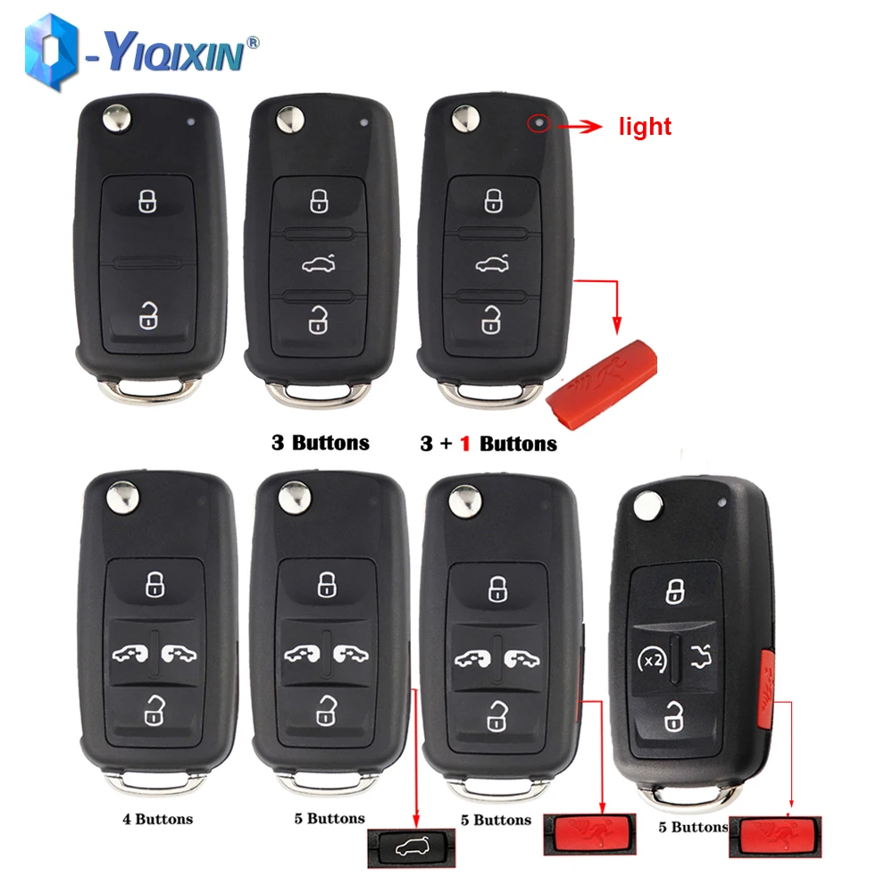 YIQIXIN Flip Car Key Shell For VW Tiguan Golf Sagitar Polo MK6 Touareg ...