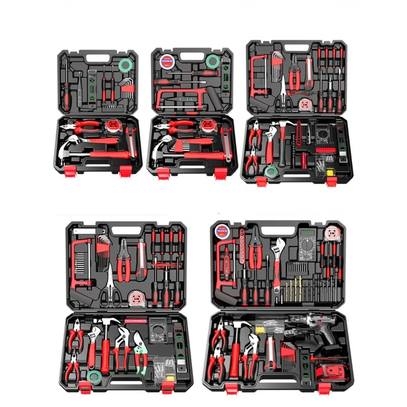 Portable-Auto-Repair-Toolbox-Set-Ratchet-Wrench-Hammer-Pliers-Saw ...