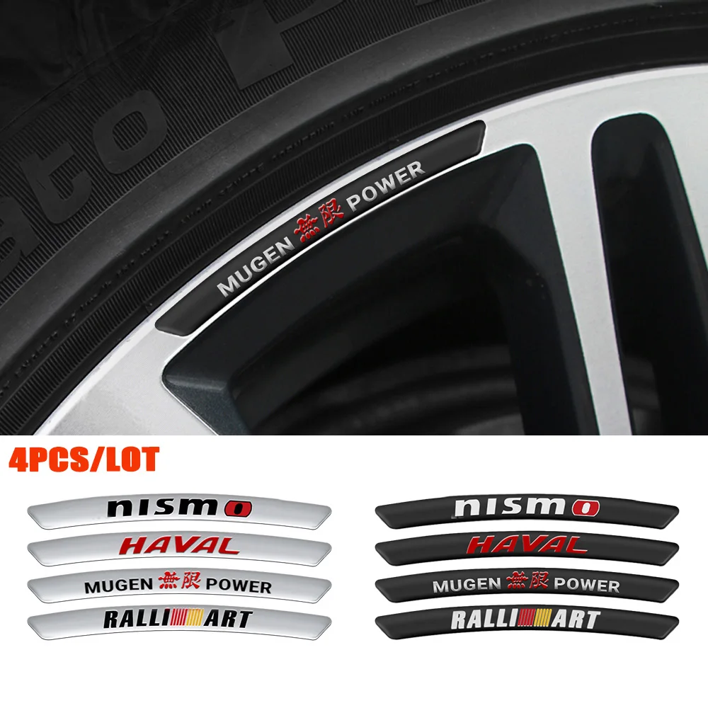 4pcs Aluminum Car Wheel Rims Racing Stickers Badges Auto Decoration For ...
