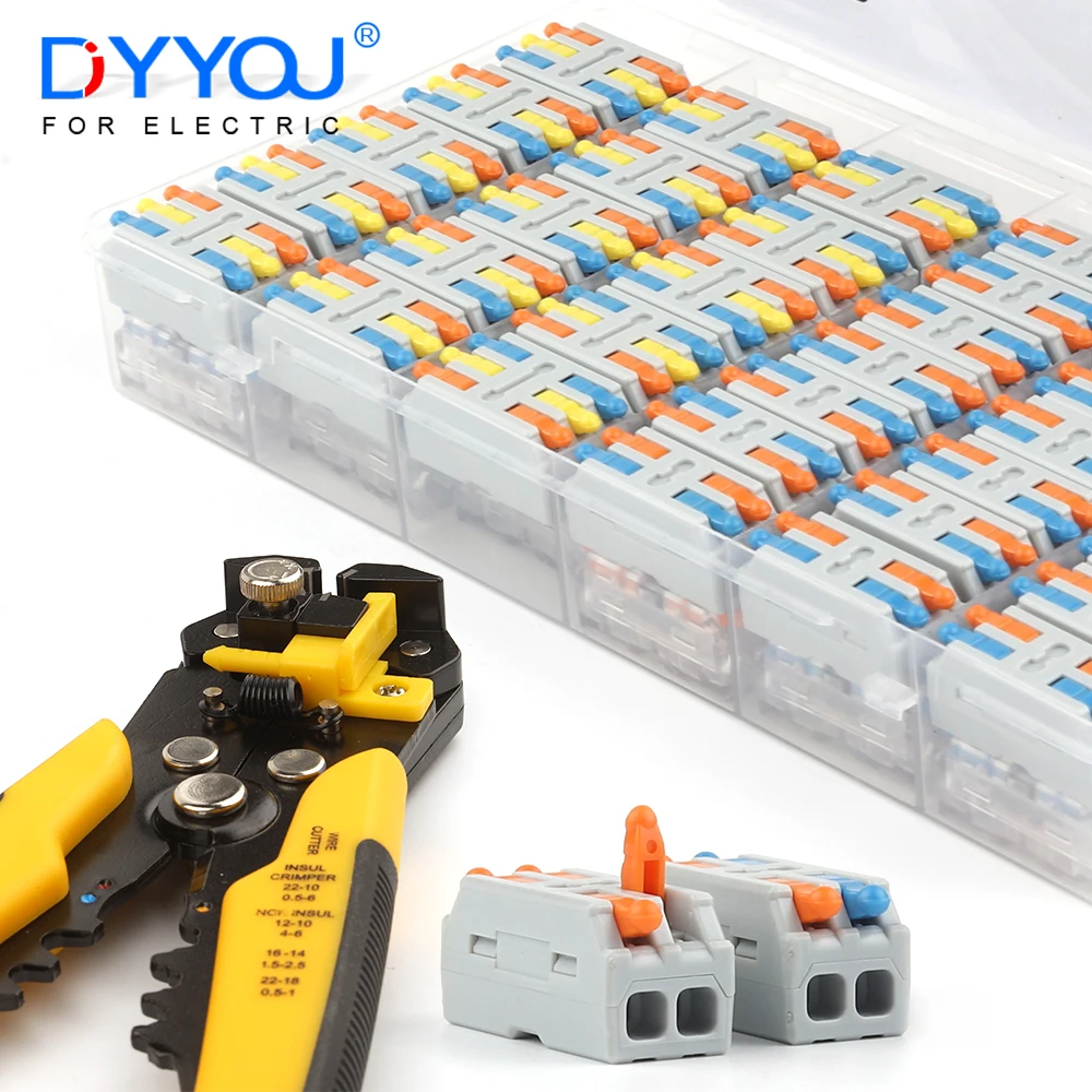 Compact-Splicing-Wire-Conectores-Sortimento-Pack-Terminais-Kit-Alavanca ...