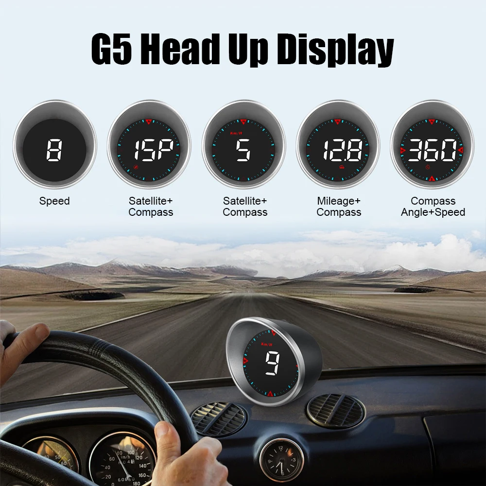 G5 HUD Car Head Up Display RPM MPH Gauge Digital Speed Tester Meter ...