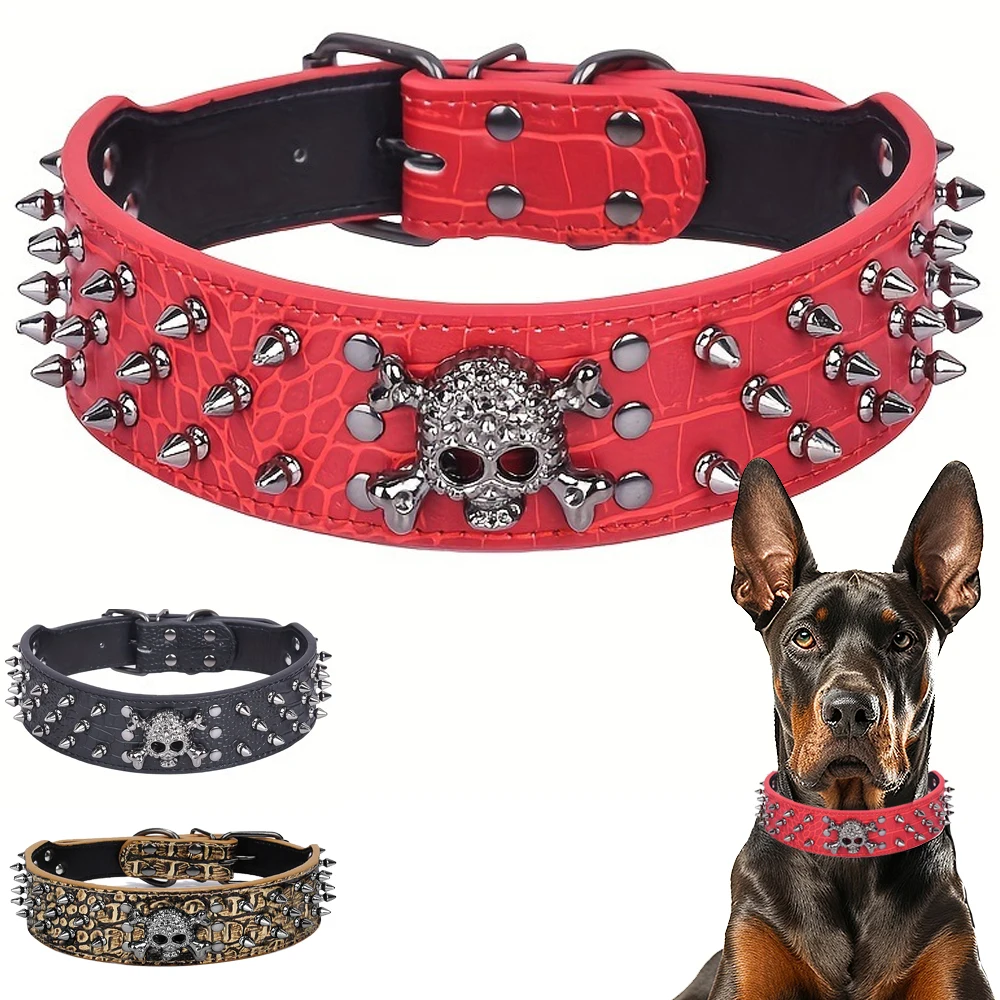 Collar-decorativo-con-remache-de-calavera-para-perro-accesorio-con ...