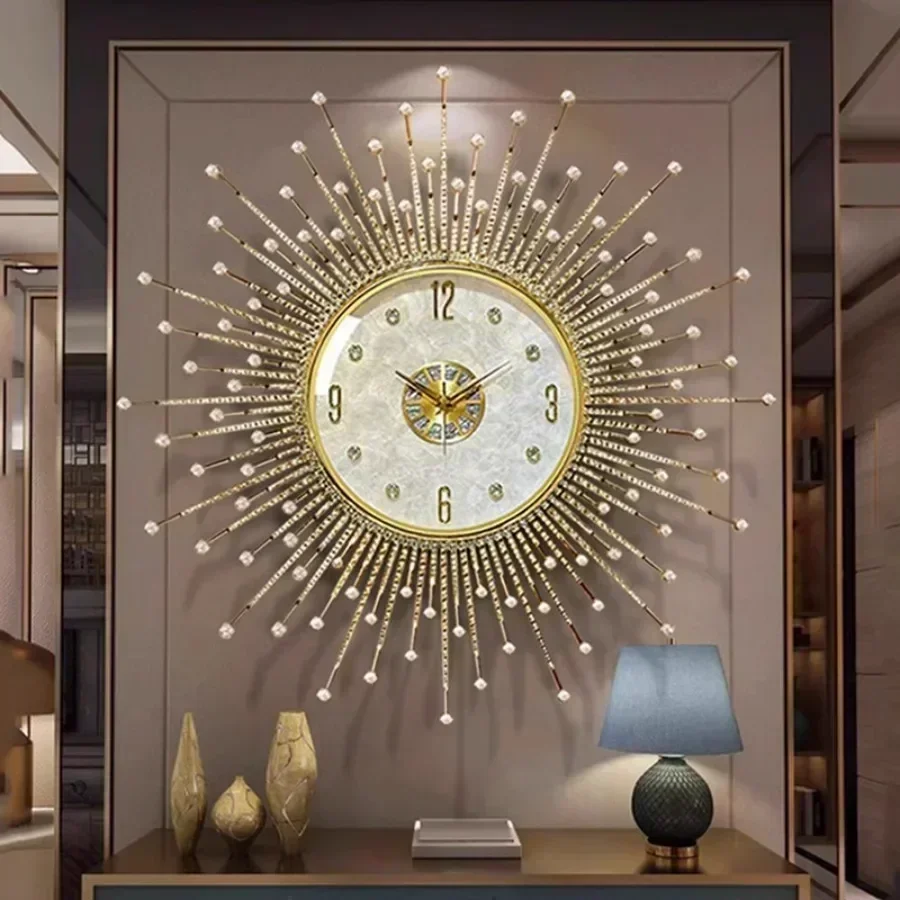 Luxury-Living-Room-Wall-Clock-Decoration-Art-Elegant-Home-Wall-Clock ...