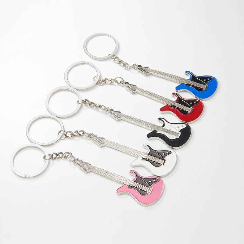 100 pieces/lot New Design Classic Guitar Keychain Car Key Chain Key ...