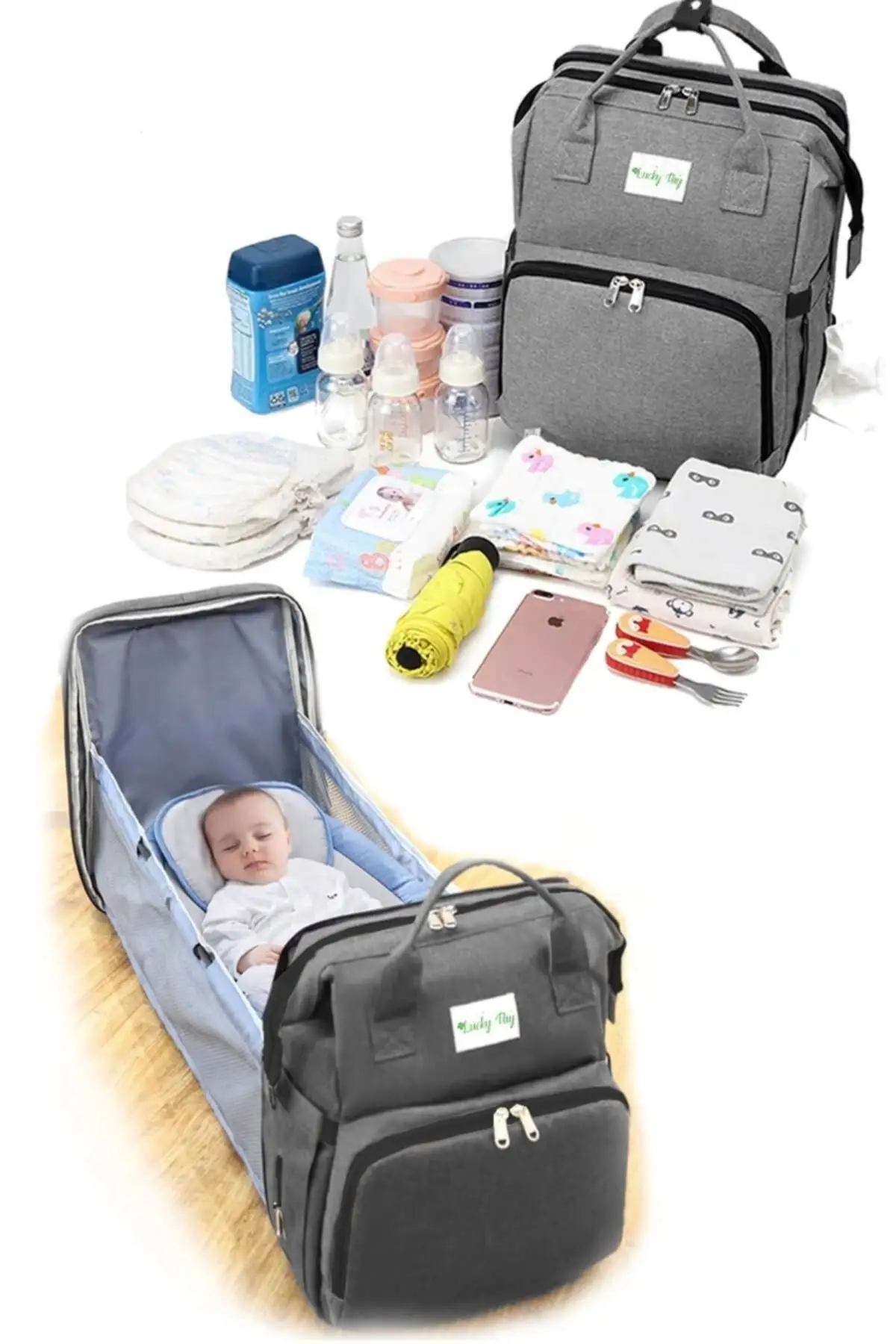 Baby-Care-Bag-Functional-Bed-Baby-Bag-Liquid-Proof-Stroller-Strap ...