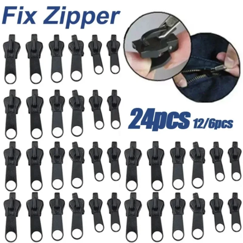 24pcs-Black-Instant-Zipper-Universal-Instant-Fix-Zipper-Repair-Kit ...