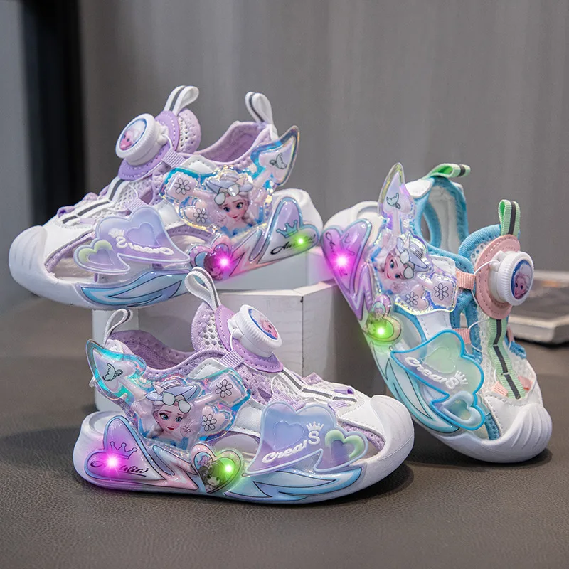 Disney-Frozen-Elsa-Princess-Girls-LED-Sandals-Summer-Children-s-Sports ...