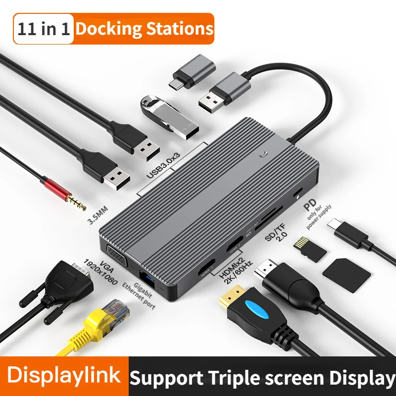 Laptop-Docking-Stations-Type-C-HDMI-VGA-11-In-1-Docking-Station-for ...