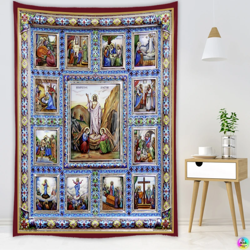 Icon of Christ Tapestry Jesus Easter Wall Decor God Home Decoration ...