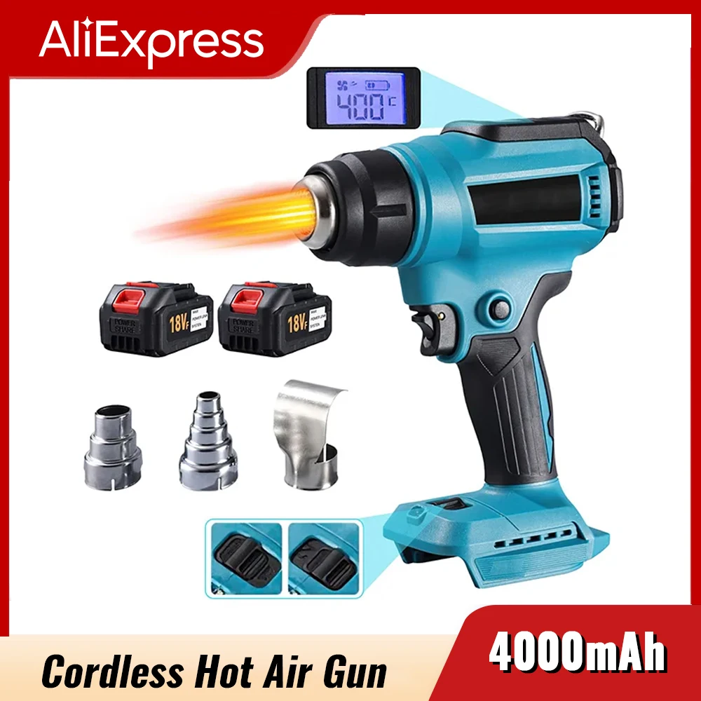 Digital-Display-Dual-Speed-Cordless-Heat-Gun-3-Nozzles-Up-to-550C-The ...