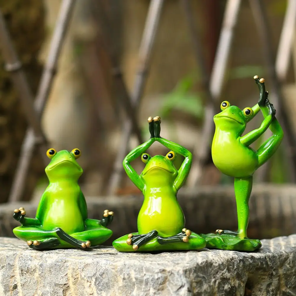 Animal-Figurines-Miniature-Frog-Resin-Crafts-Yoga-Frog-Figurines ...