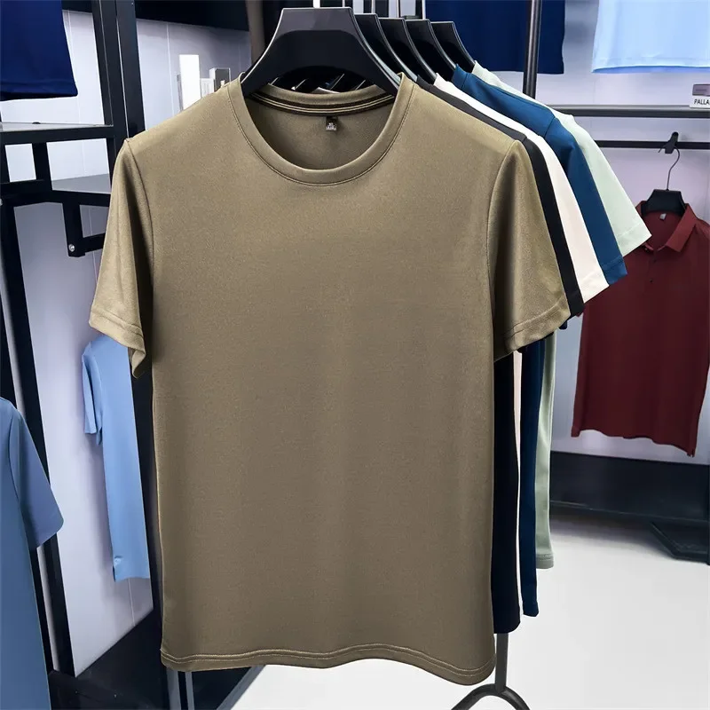 2025 New Men's Korean Casual Short Sleeved Round Neck T-shirt Summer ...