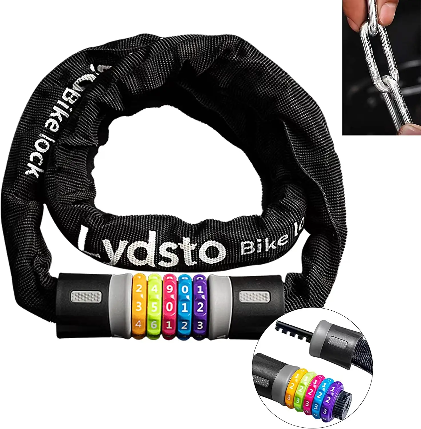 Hydsto-Rainbow-5-Code-Anti-theft-Bike-Password-Chain-Lock-Alloy-Steel ...