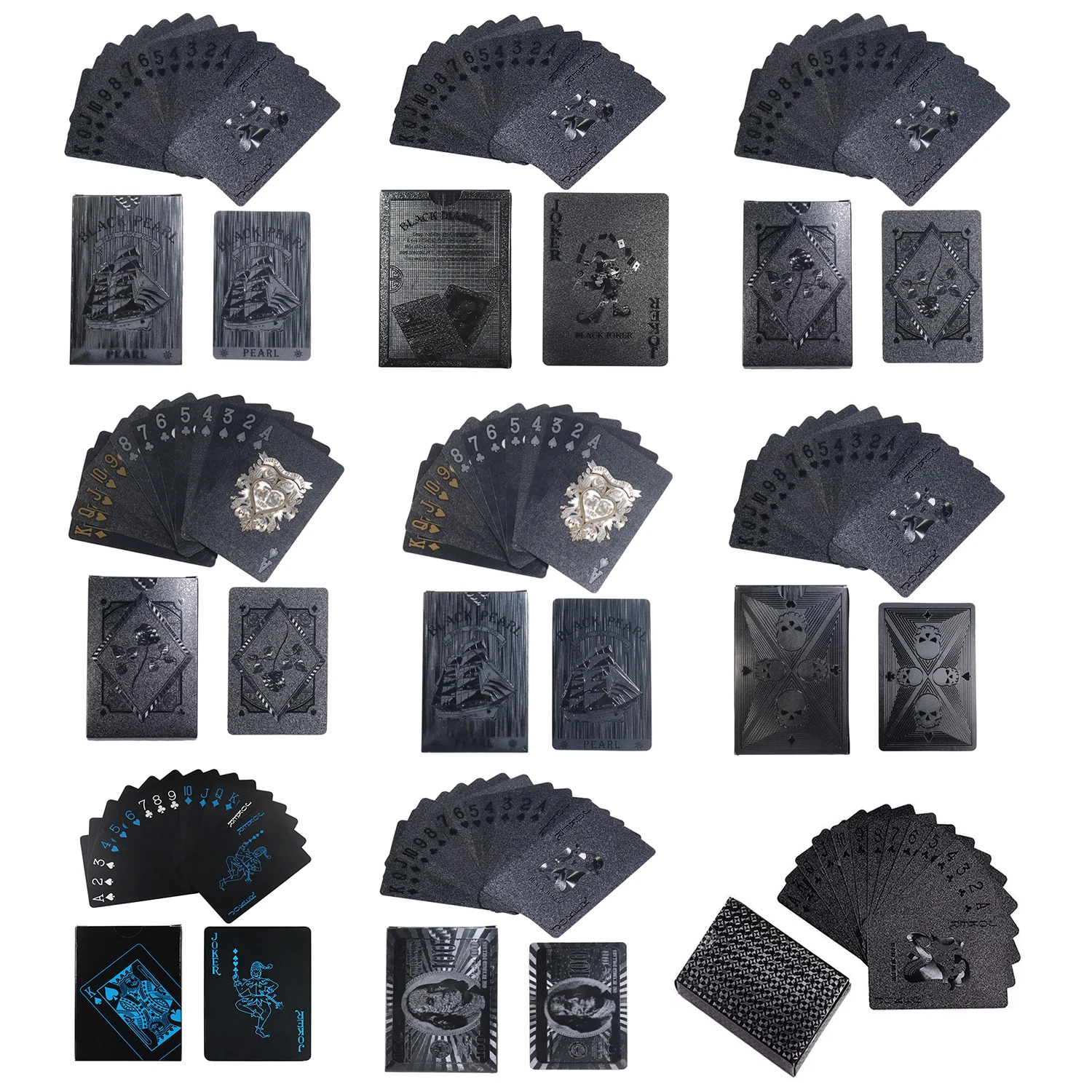 Waterproof-Black-Plastic-Playing-Cards-Creative-Cool-Valuable ...