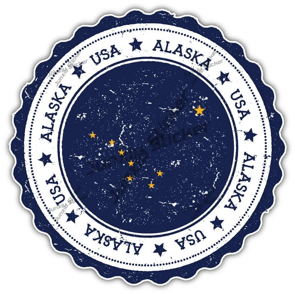 Alaska Usa State Flag Emblem Sticker Grizzly Bear 4x4 Alaska Off Road ...