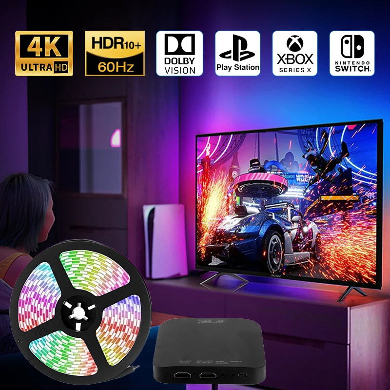 Ambient-TV-Led-Backlight-4K-HDMI-2-0-Device-Sync-Box-Smart-Light-Bar ...