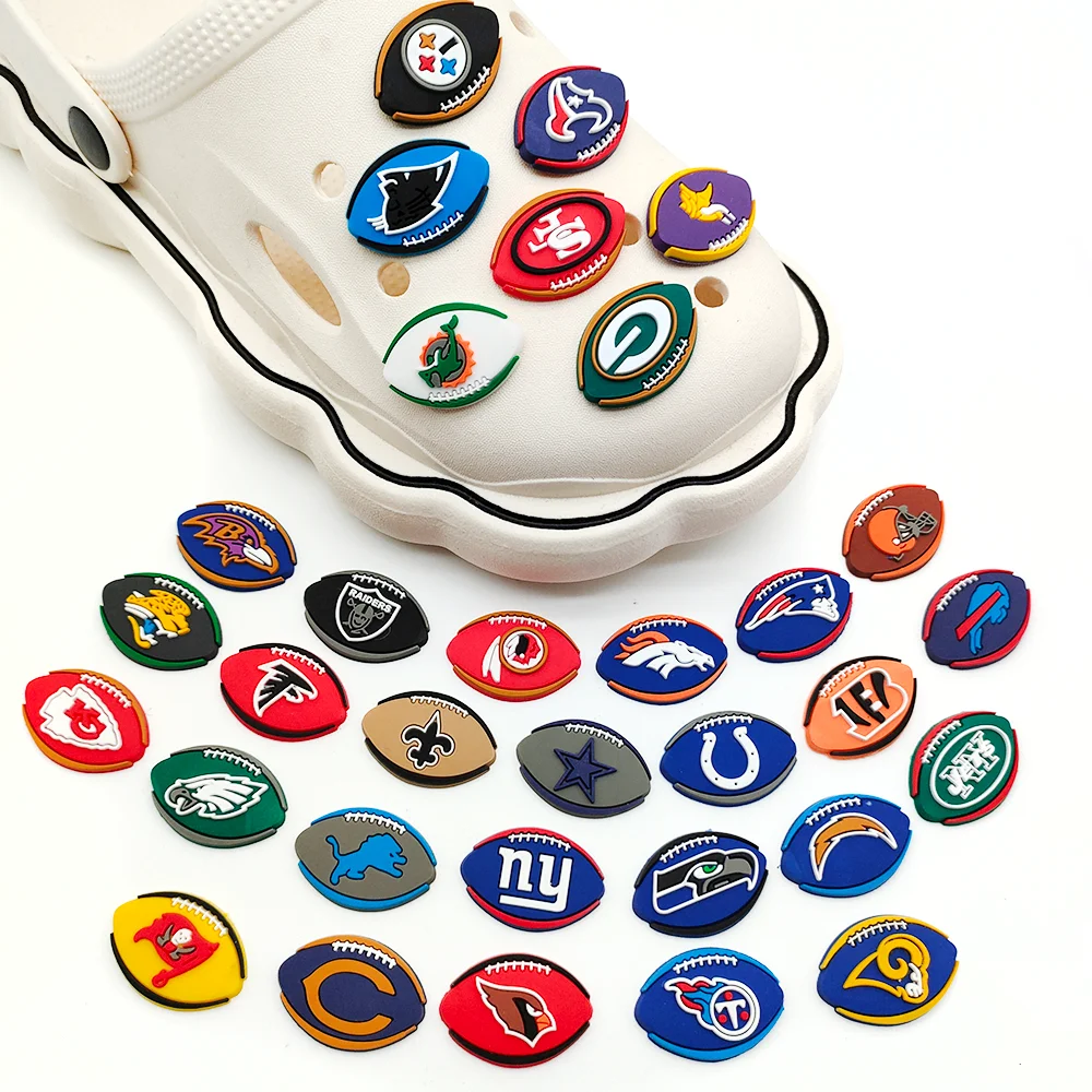 32pcs-Set-Football-Pattern-Sport-Shoe-Croc-Charms-For-Clogs-Sandals ...