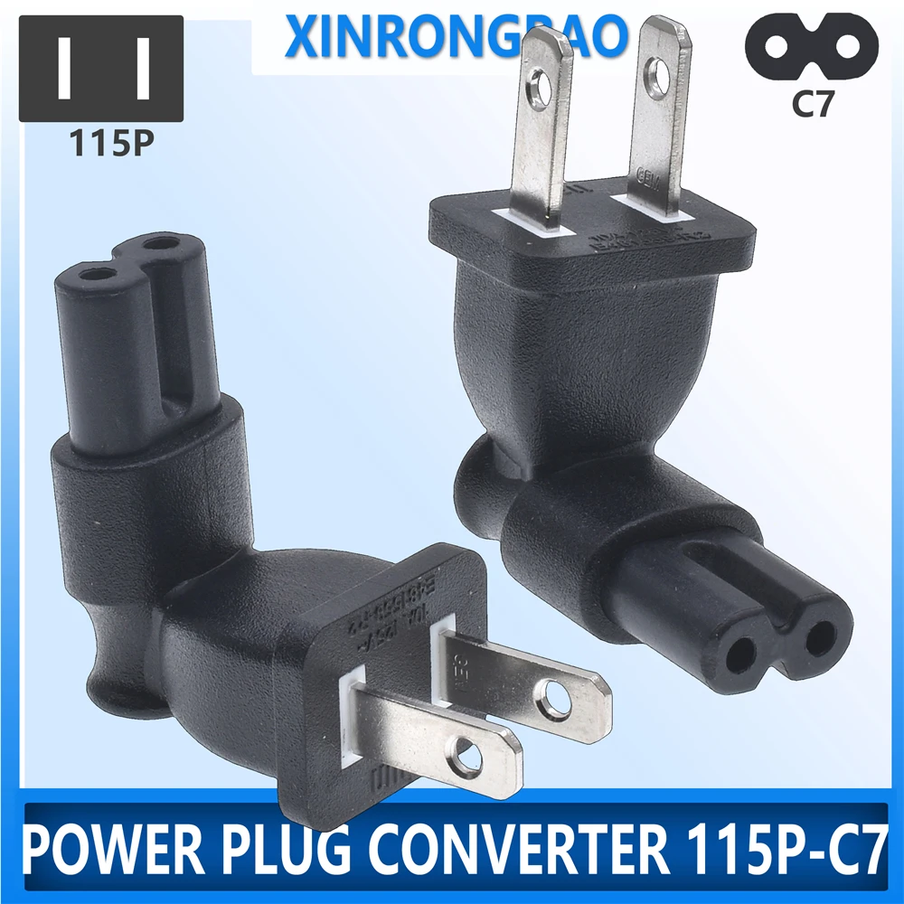 1PCS IEC 320 USA US 2 Prong Right Angle AC power Plug Adapter IEC ...