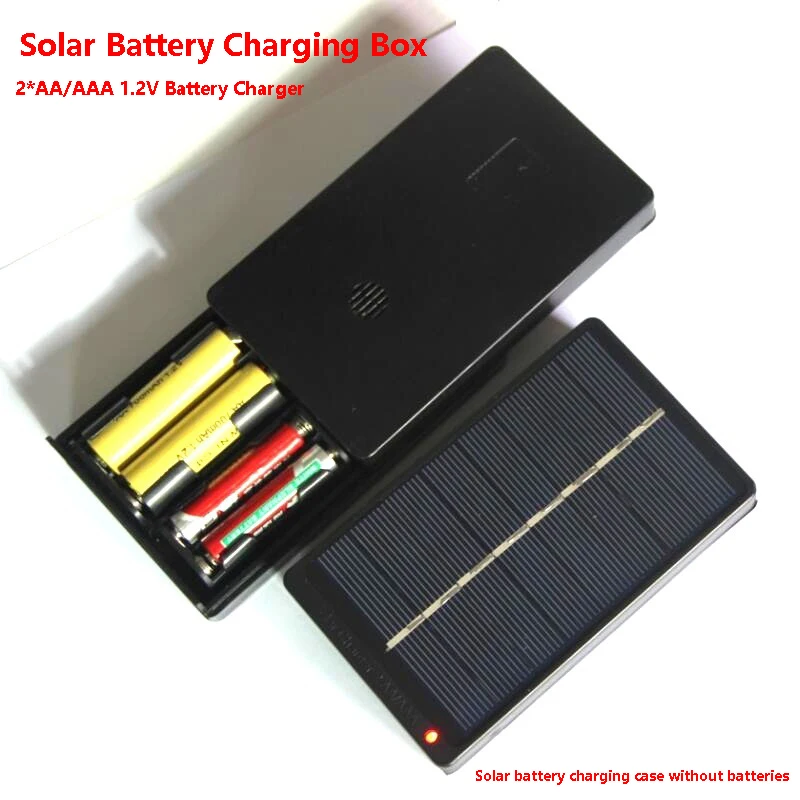 1W 4V Solar Panel Charging Box Chargeable 2*AA/AAA 1.2V Battery Charger ...
