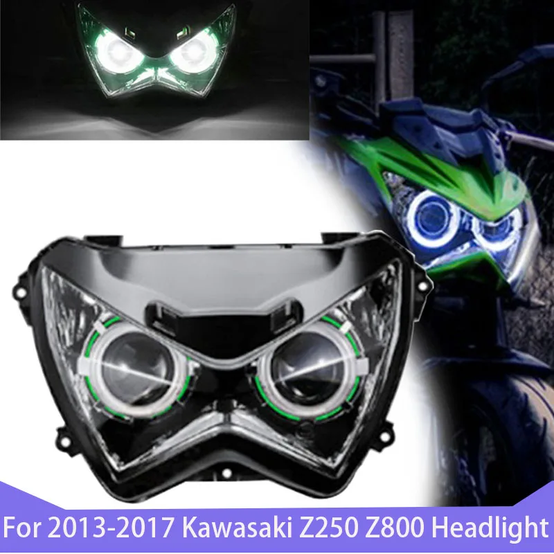 Headlight-For-Kawasaki-Z800-Z250-2013-2014-2015-2016-Angel-Eye-HID ...