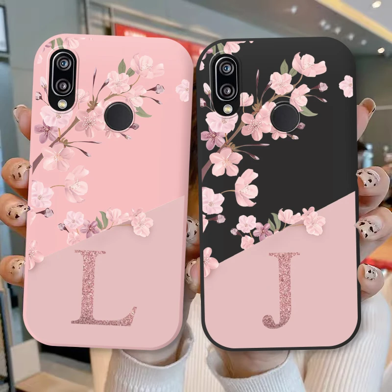Initial Letter Silicone Case For Huawei P20 2018 P20 Lite P20 Pro Shell ...