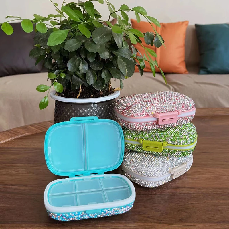 Portable-Pill-Box-Sparkling-Rhinestone-Sealed-Travel-Pill-Case-Tablet ...