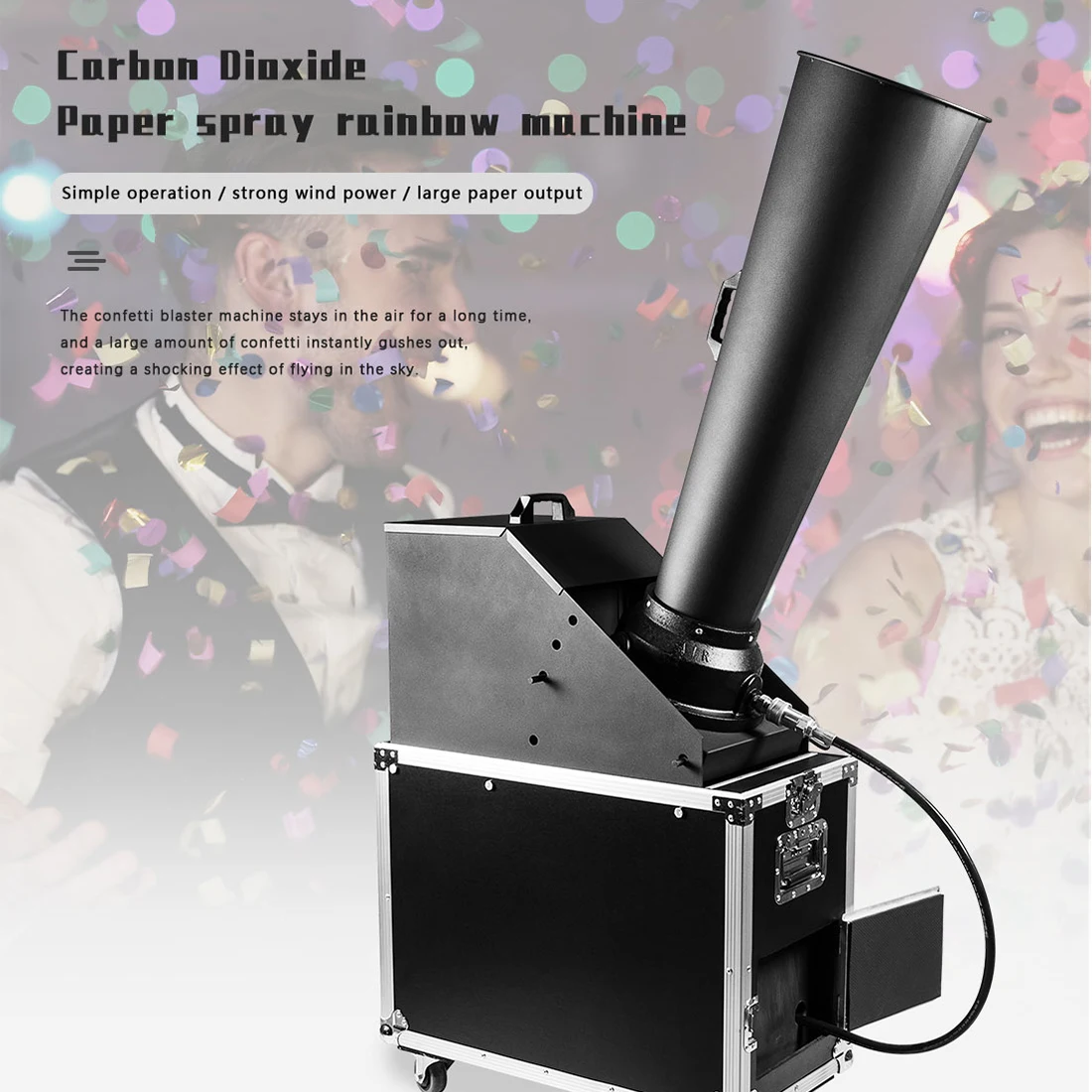 MOKA máquina de confeti SFX Super DMX, embalaje de caja de vuelo de ...