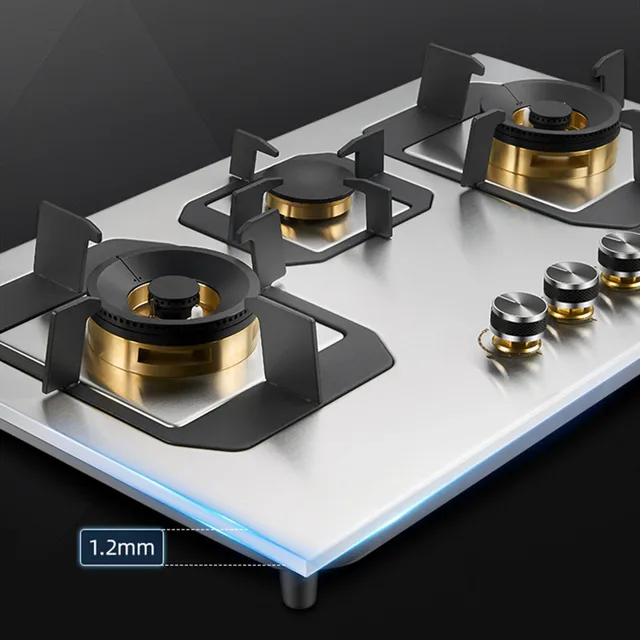 BOMADON Built-in Gas Cooker Stainless Steel 3 Burner Stove for Kitchen ...