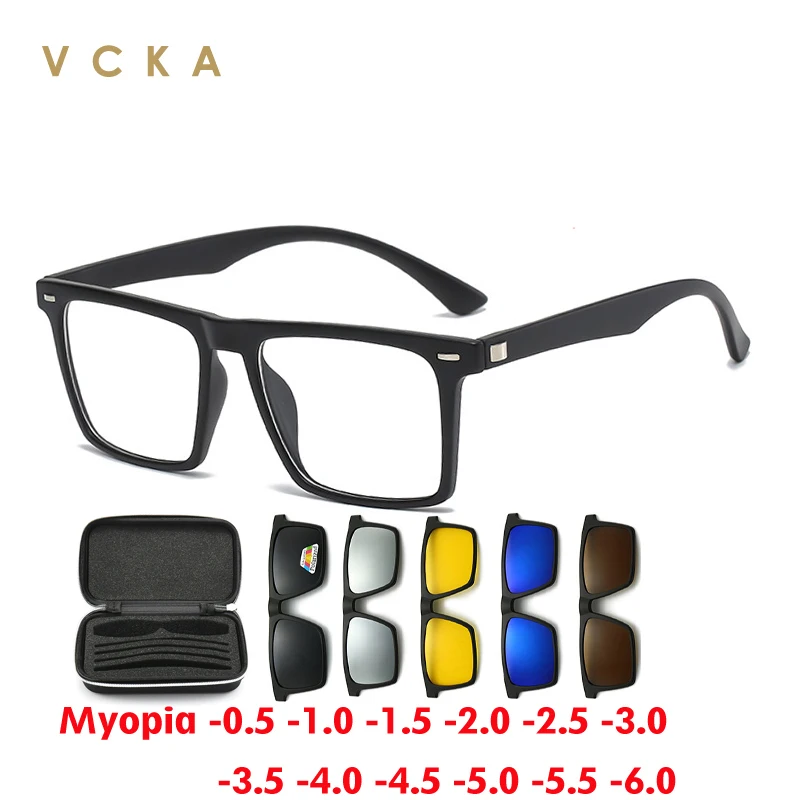 VCKA-Myopia-Prescription-Glasses-Men-Retro-Optical-Square-Eyeglasses ...