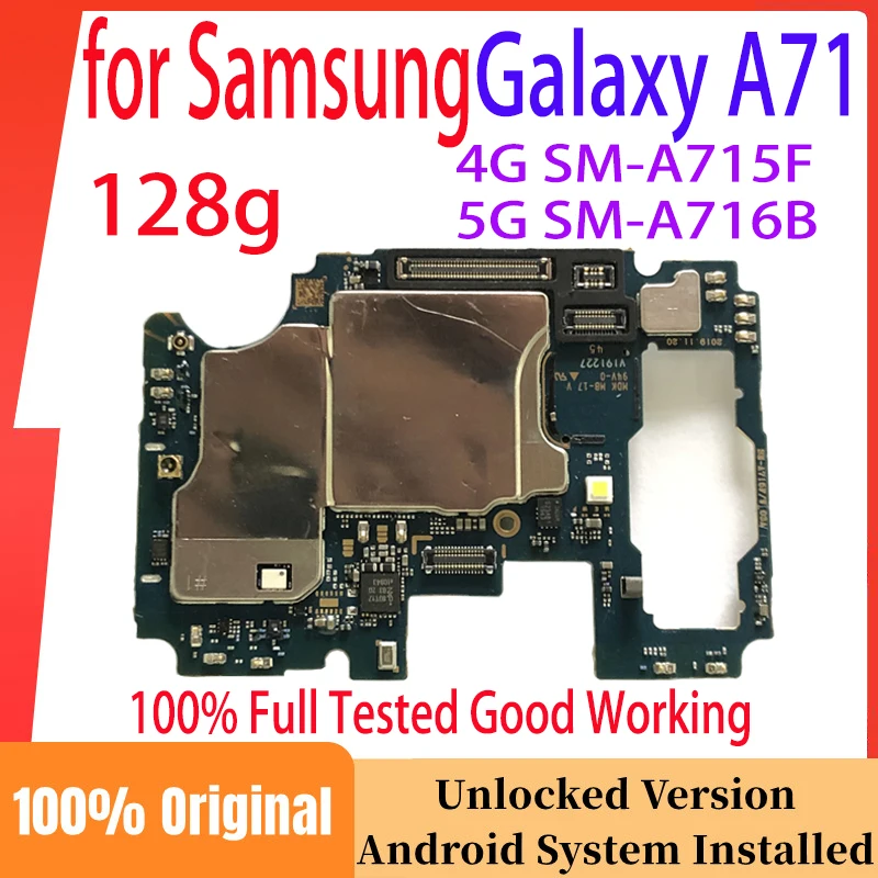 Placa-mãe desbloqueada original para Samsung Galaxy A71 4G A715F A715FD 5G A716B placa lógica ...