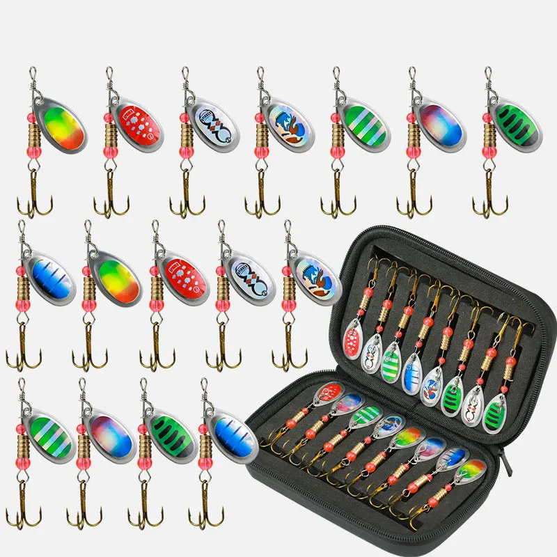 Jig Spinner Bait Kit With Tackle Box 3g Rotating Spinner For Pike ...