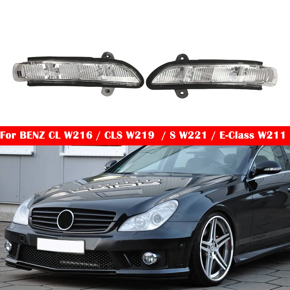 Side Door Mirrors Indicator Turn Signal Lights For Mercedes Benz CL CLS ...