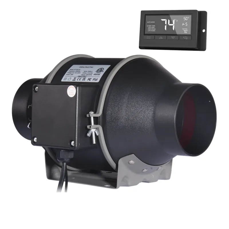 830-CFM-hydroponics-intelligent-Exhaust-Fan-8-Inch-Thermo-Humidity ...
