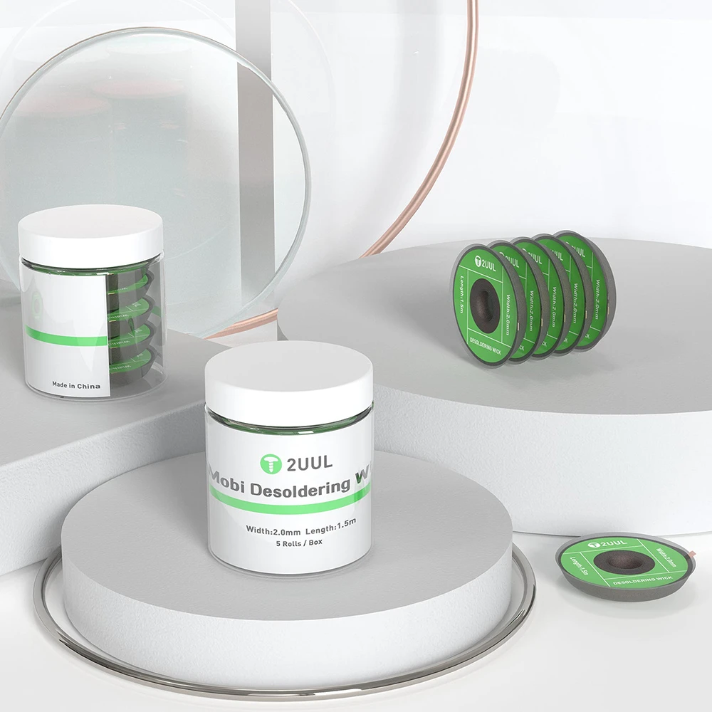 2UUL Mobi Desoldering Wick 2015 5Rolls/Pack Solder Pad Solder Joint Mainboard Chip Cleaning Tin ...