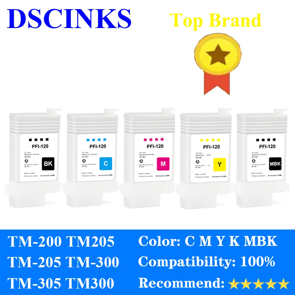For Canon PFI 120 PFI120 Refillable Ink Cartridge for Canon TM200 TM205 TM300 TM305 200 205 300 ...