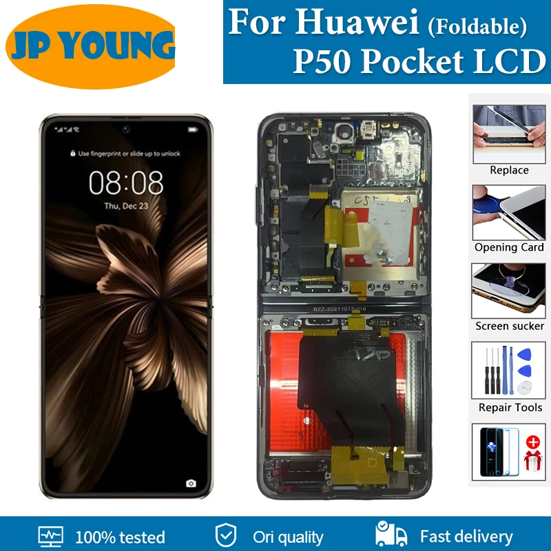 Original 6.9" Oled For Huawei P50 Pocket Lcd Display P50 Pocket Folding ...