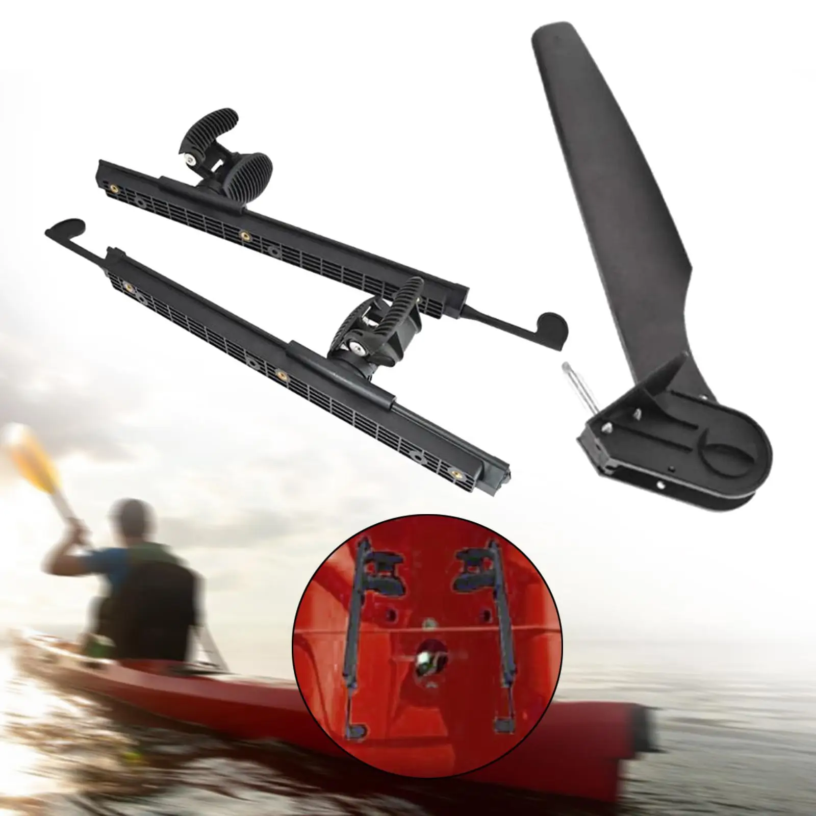 Kayak-Rudder-with-Foot-Brace-Pedals-Lightweight-Boat-Tail-Watercraft ...