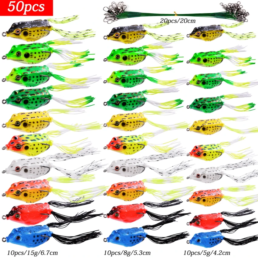5g-15g-Frog-Soft-Fishing-Lures-Set-Double-Hooks-Top-water-Ray-Frog ...