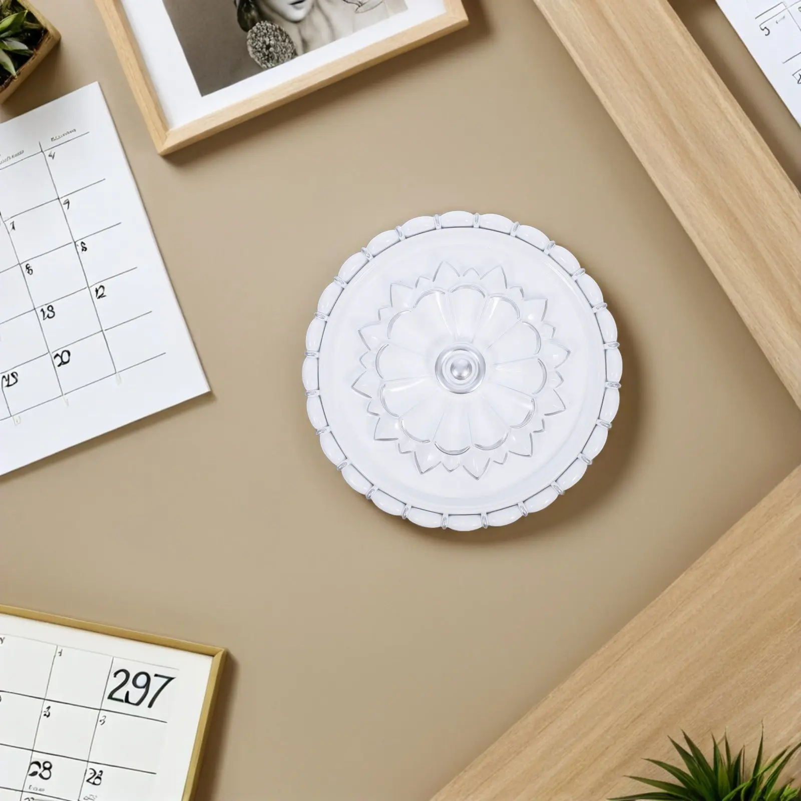 Round Wall Relief Flower Applique Roman Column Floral Sculpture Elegant ...