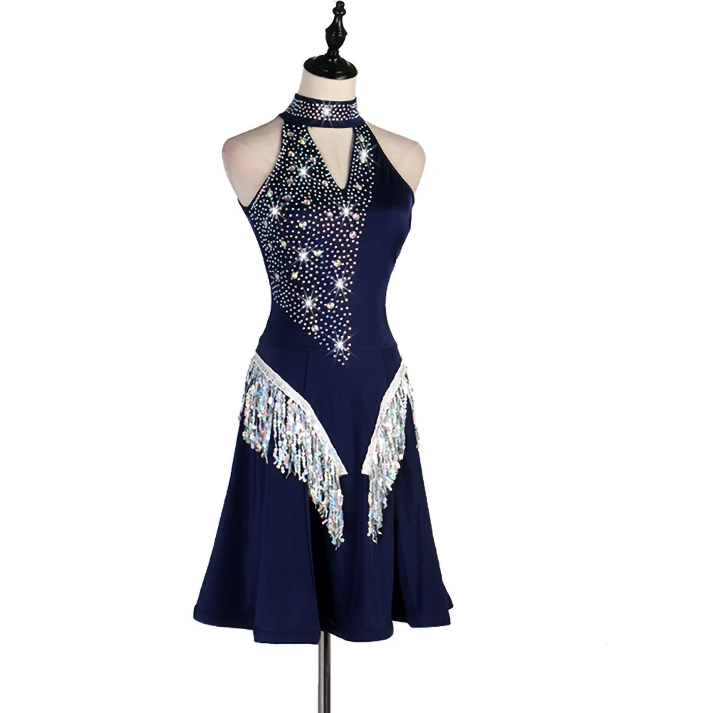 Red New Latin Dance Competition Dress Backless Line Dance Clothing ...