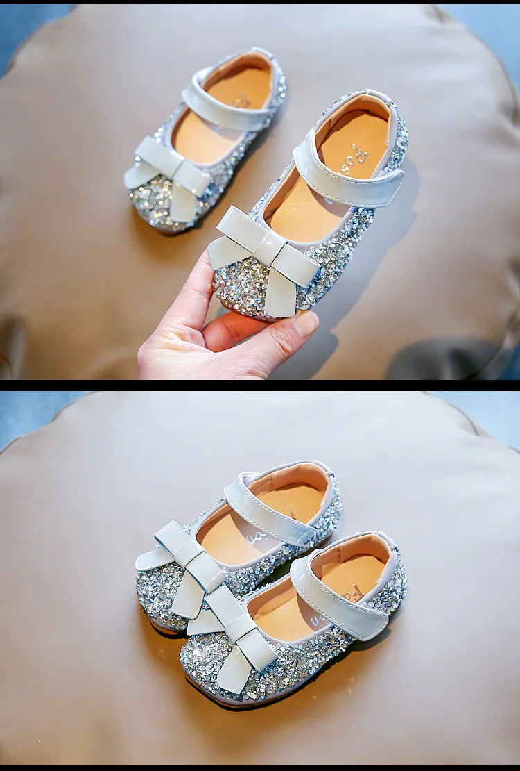 ילדים princess pu ביצועים נעלי ילדה 2022 אביב חדש רך קריסטל ללא החלקה ...