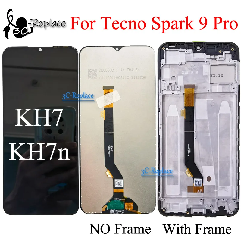 Pantalla LCD de 6,6 pulgadas para Tecno Spark 9 Pro KH7 KH7n, montaje de Panel digitalizador con ...