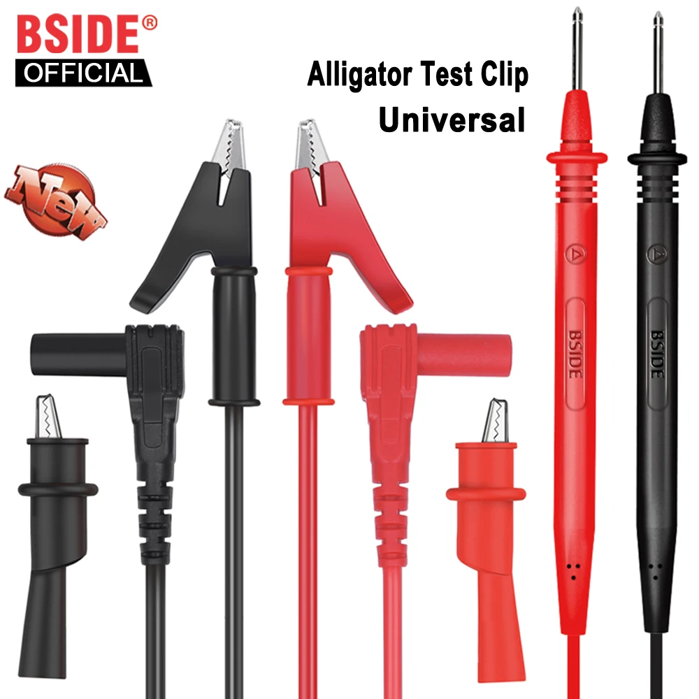 BSIDE-Multimeter-probe-Alligator-Clip-Test-Lead-High-Quality-Insulated ...