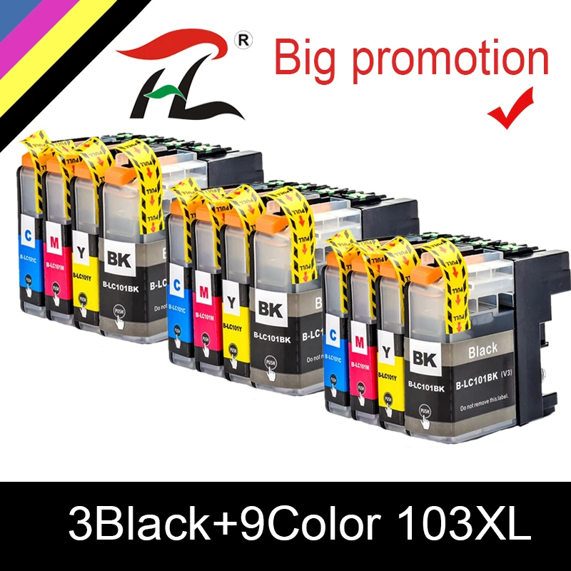 HTL LC101 LC103 XL Ink Cartridge for Brother DCP-J152W MFC-J245 MFC ...