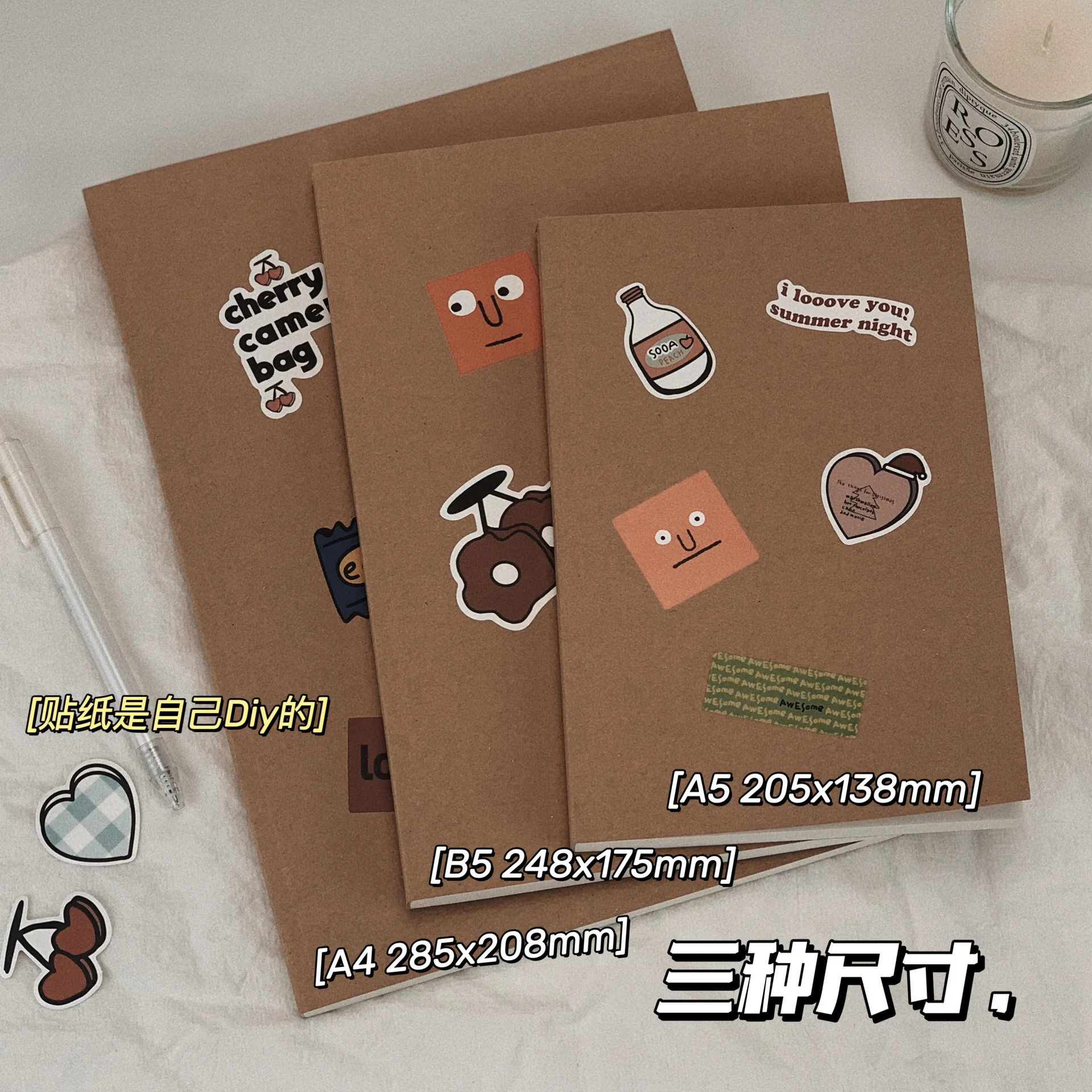 Simple-a5-blank-notebook-ins-wind-super-thick-students-b5-horizontal-A4 ...