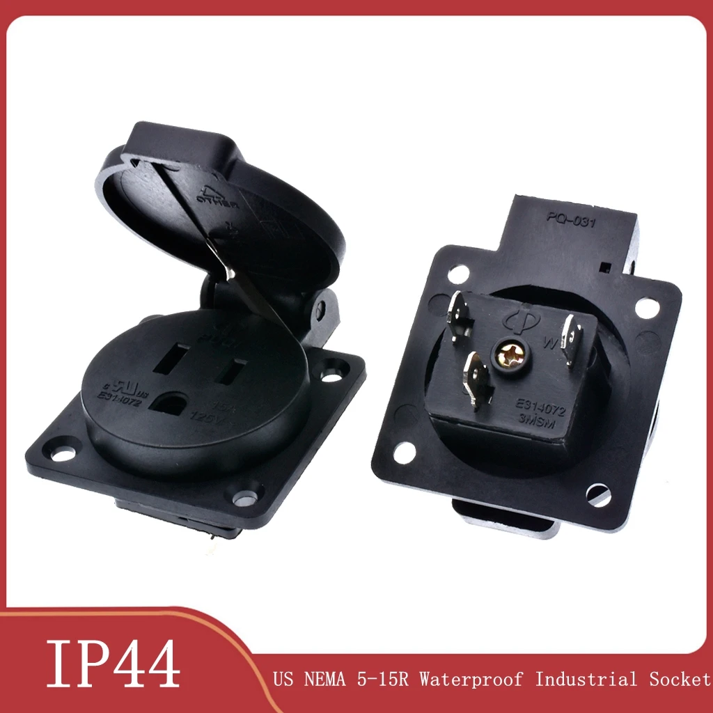 US NEMA 5 15R Waterproof Dustproof Industrial Socket 15A 125V AC Power ...