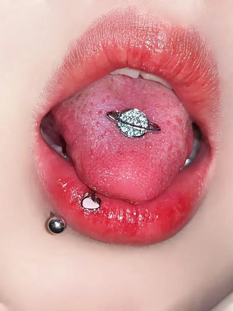 HUANZHI-Sparkling-Zirconia-Heart-Star-Tongue-Staple-Y2K-Sexy-Charming ...