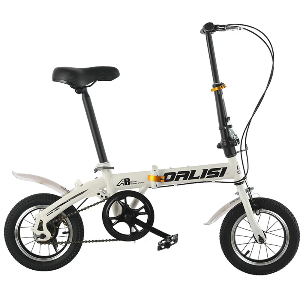 12 Inch Folding Bicycle Mini Portable Children Bike Carbon Steel Anti ...