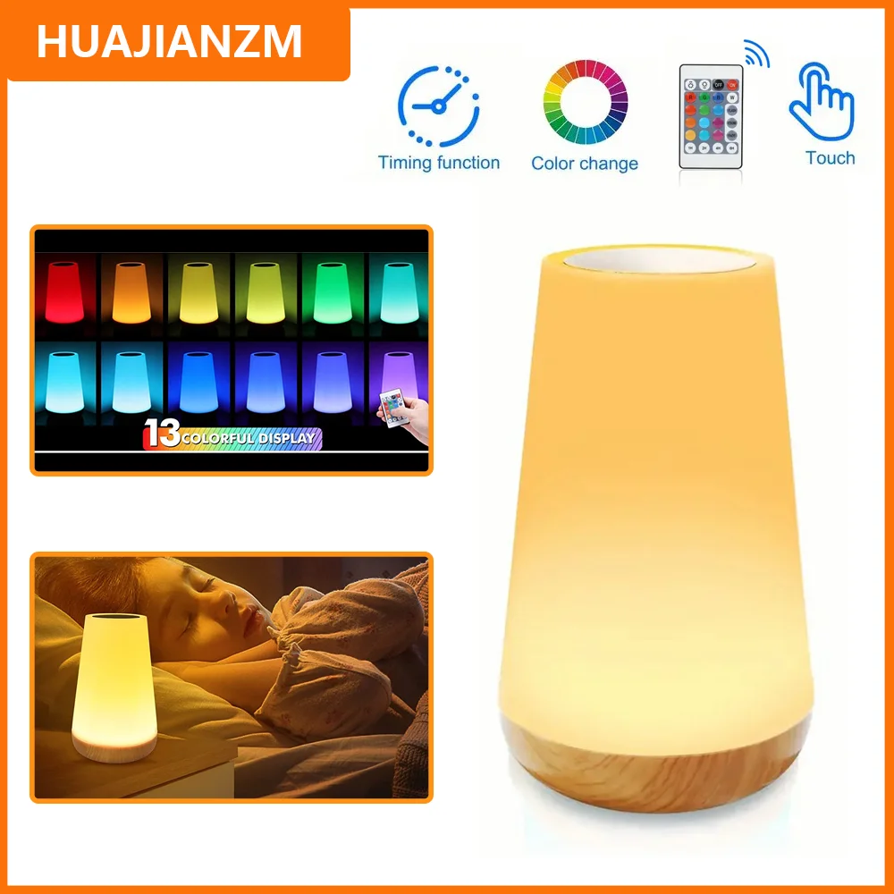 Table-Lamp-Bedside-Lamp-For-Bedroom-13-Color-Changing-Touch-Night-Light ...